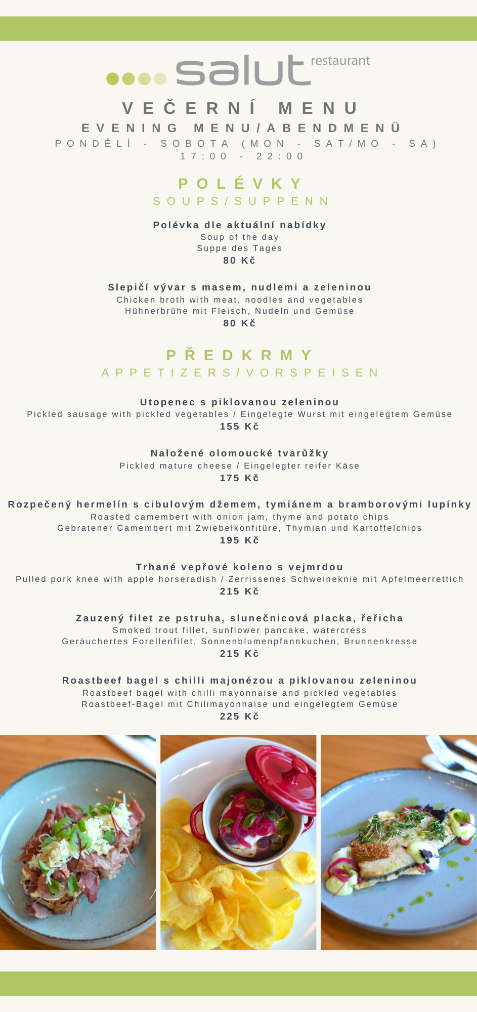 Nové večerní menu - Salut Restaurant